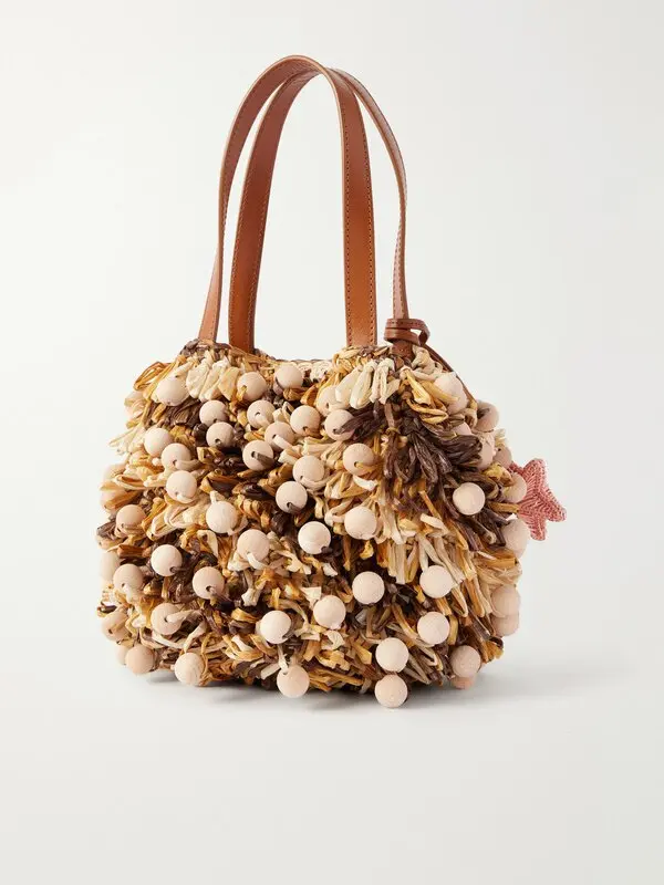 AQUAZZURA Pom Pom Mini Bag - Neutrals