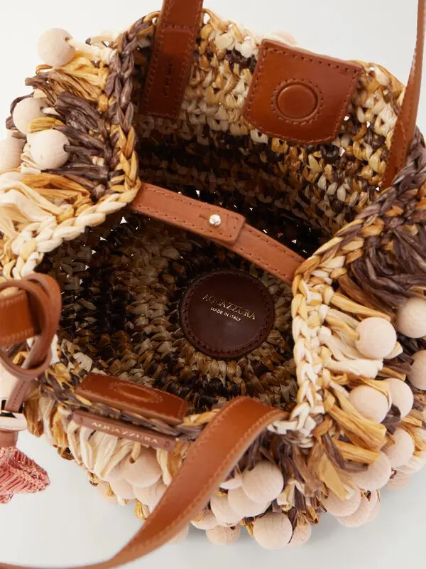 AQUAZZURA Pom Pom Mini Bag - Neutrals