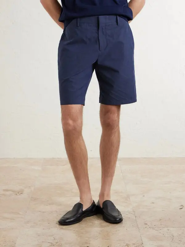 Paul Smith Straight-leg Cotton And Lyocell-blend Shorts - Blue