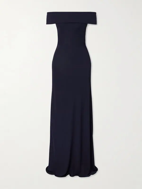 Alaïa Off-the-shoulder Maxi Dress - Blue