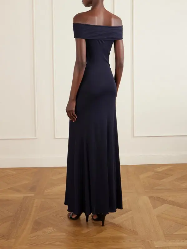 Alaïa Off-the-shoulder Maxi Dress - Blue