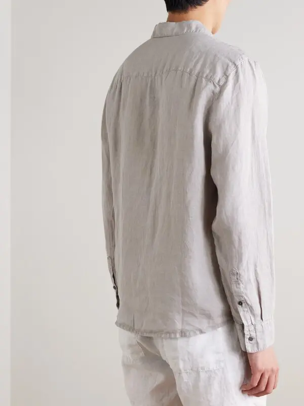 JAMES PERSE Garment-dyed Linen Shirt - Gray