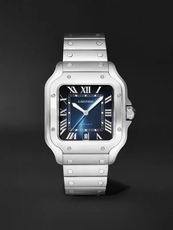 CARTIER Santos De Automatic 39.8mm Interchangeable Watch - Navy