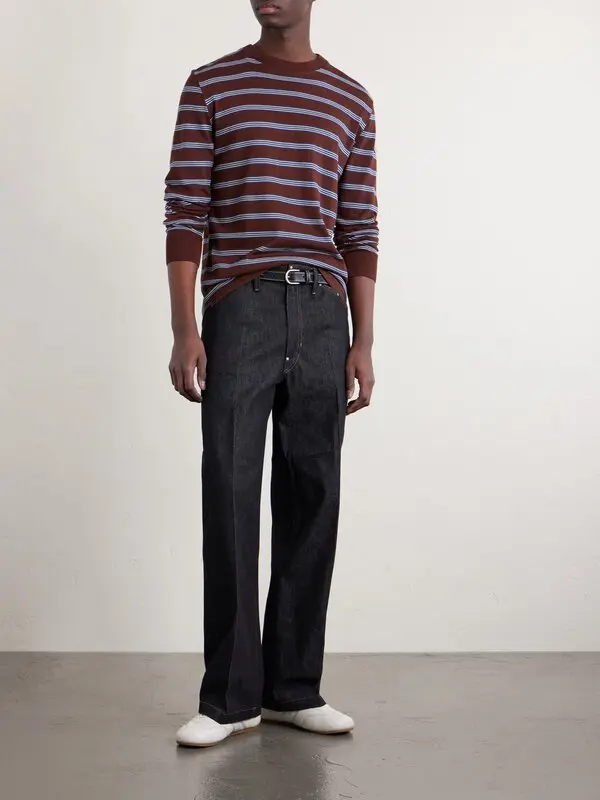 Moncler Logo-appliquéd Striped Cotton Sweatshirt