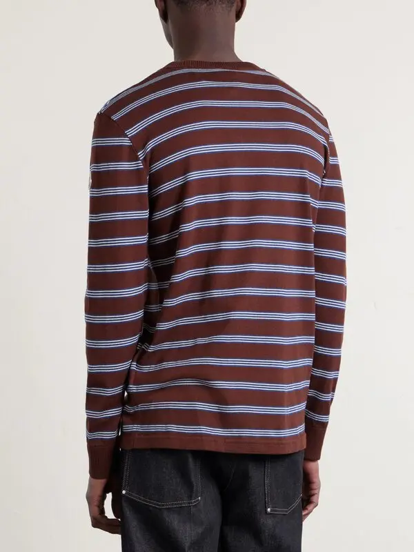 Moncler Logo-appliquéd Striped Cotton Sweatshirt