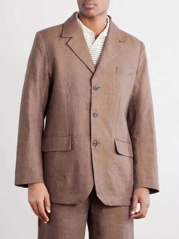 KARTIK RESEARCH Linen And Wool-blend Suit Jacket