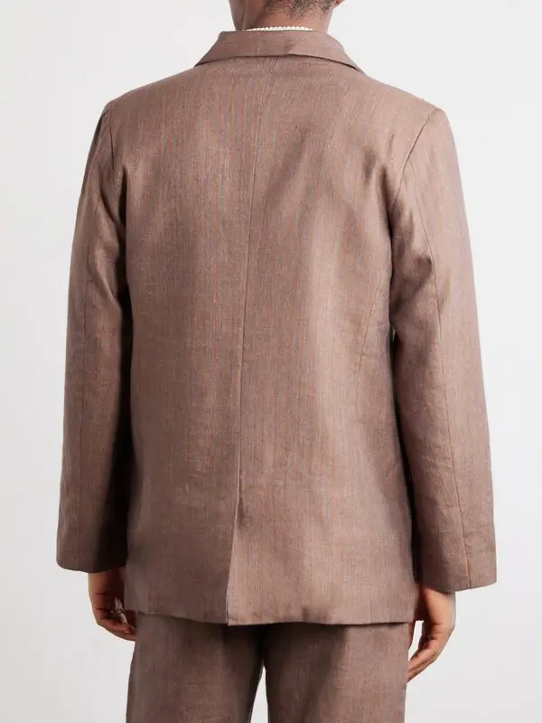 KARTIK RESEARCH Linen And Wool-blend Suit Jacket