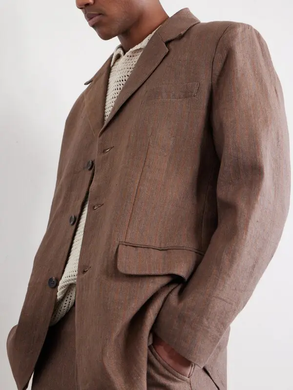 KARTIK RESEARCH Linen And Wool-blend Suit Jacket