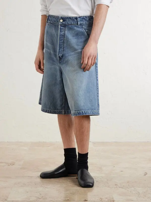 Fear Of God Utility Straight-leg Denim Shorts - Blue