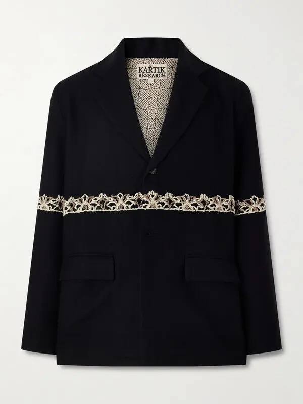 KARTIK RESEARCH Embroidered Wool Blazer