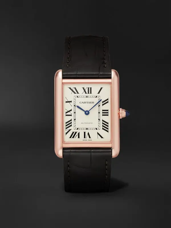 CARTIER Tank Louis Xl 27.75mm 18-karat Gold And Alligator Strap Watch - White