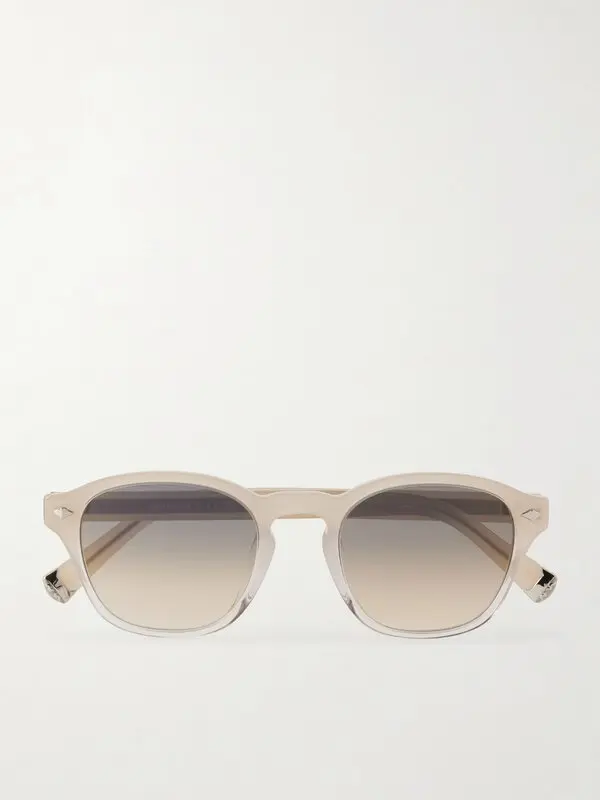 Brunello Cucinelli Round-frame Acetate Sunglasses - Neutrals