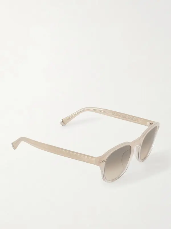Brunello Cucinelli Round-frame Acetate Sunglasses - Neutrals