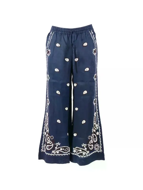 P.a.r.o.s.h Embroidered Linen Trousers