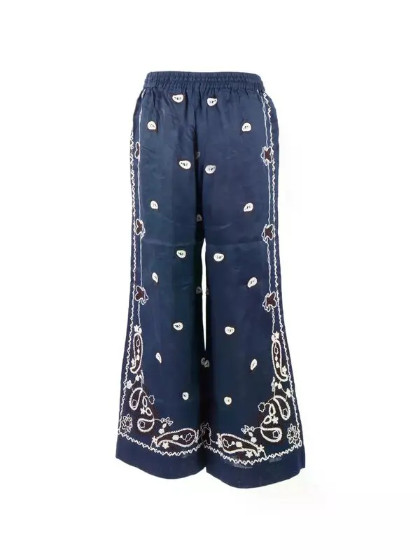 P.a.r.o.s.h Embroidered Linen Trousers