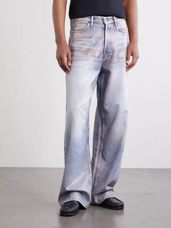 Acne Studios Wide-leg Glittered Jeans