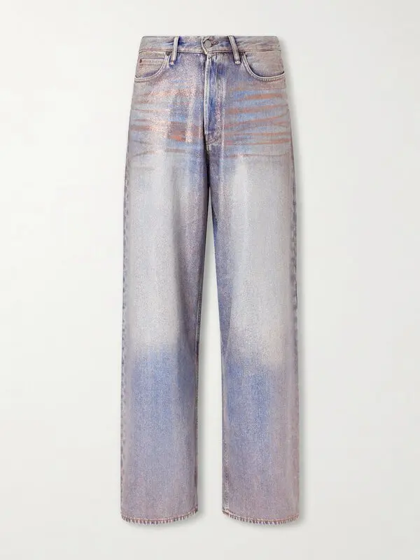 Acne Studios Wide-leg Glittered Jeans - Metallic Rose