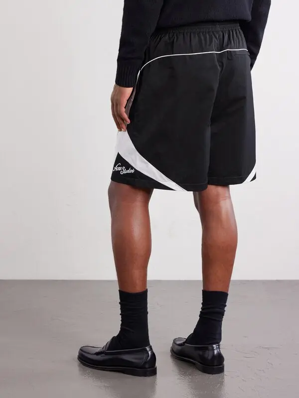 Acne Studios Logo-embroidered Shell Shorts - Black