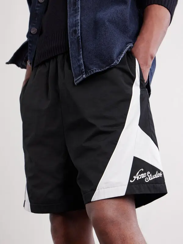 Acne Studios Logo-embroidered Shell Shorts - Black