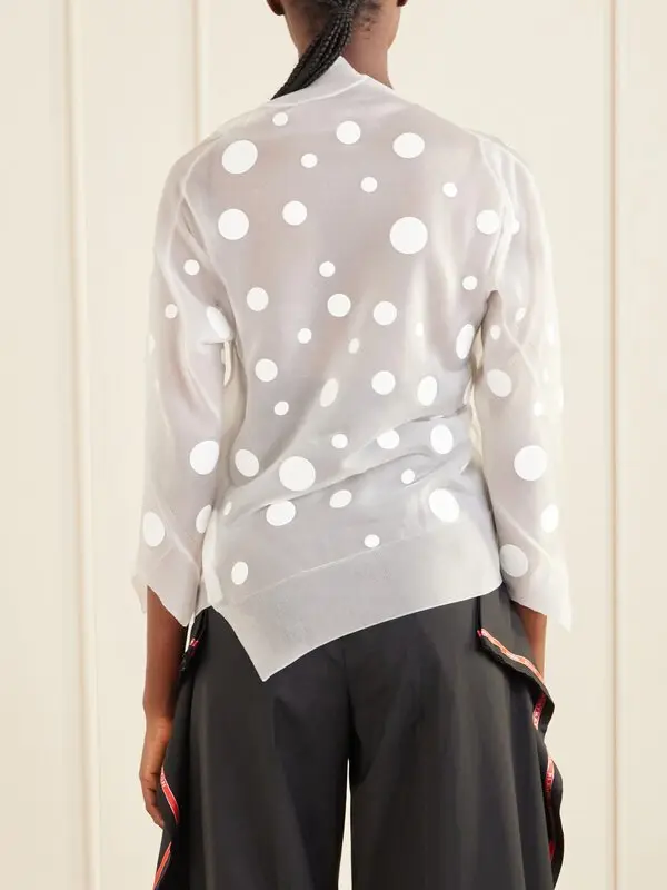 Junya Watanabe Polka-dot Sheer Knitted Cardigan