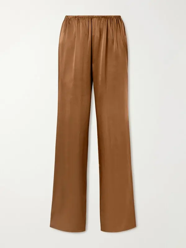 Co Silk-charmeuse Straight-leg Pants