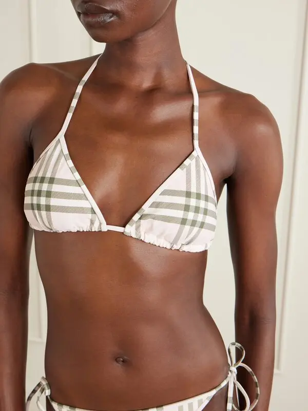 Burberry Sadie Checked Bikini Briefs - Pink