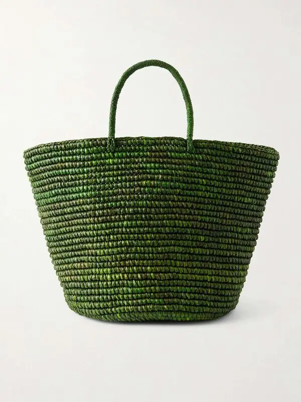 SENSI STUDIO Large Straw Tote - Green