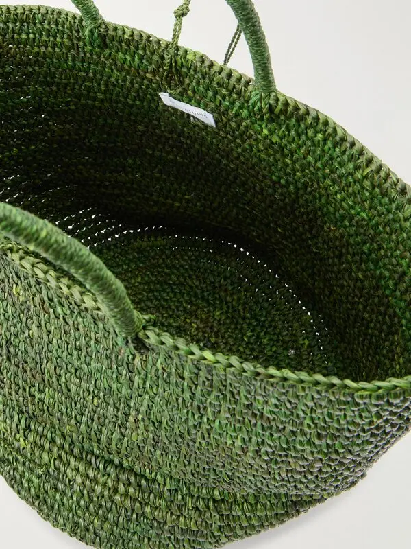 SENSI STUDIO Large Straw Tote - Green