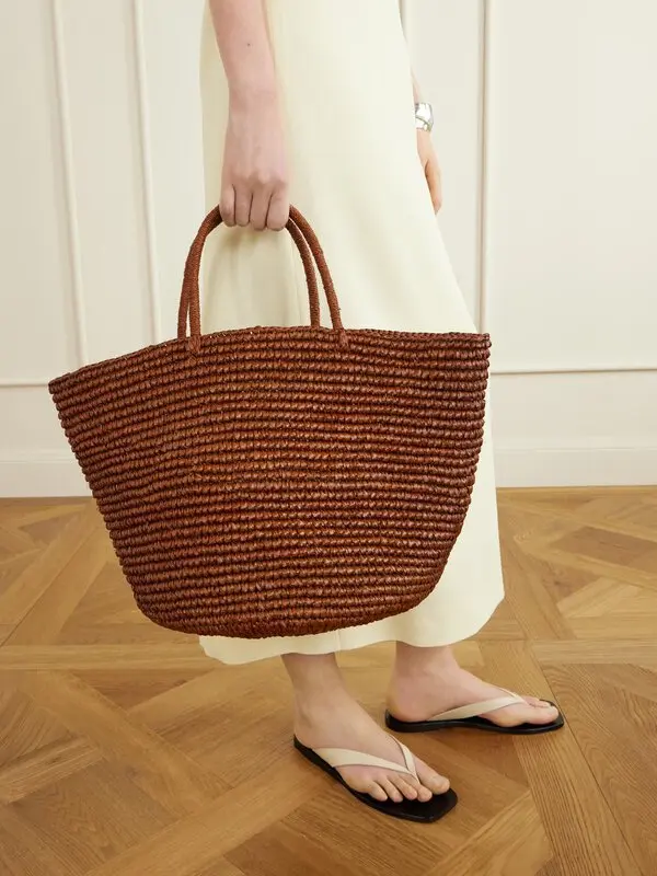 SENSI STUDIO Large Straw Tote - Brown