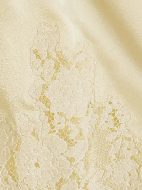 DÔEN Iona Lace-trimmed Silk-satin Shorts - Yellow