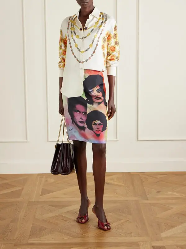 Versace Printed Silk-twill Shirt