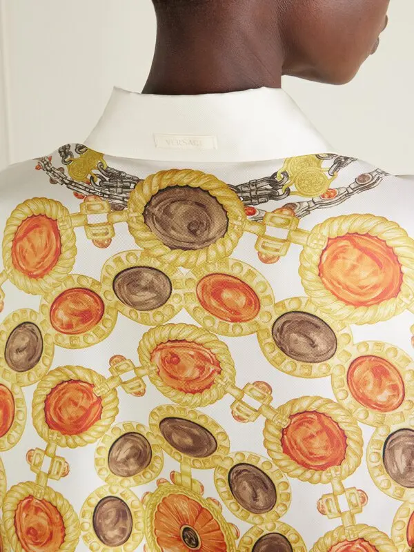 Versace Printed Silk-twill Shirt