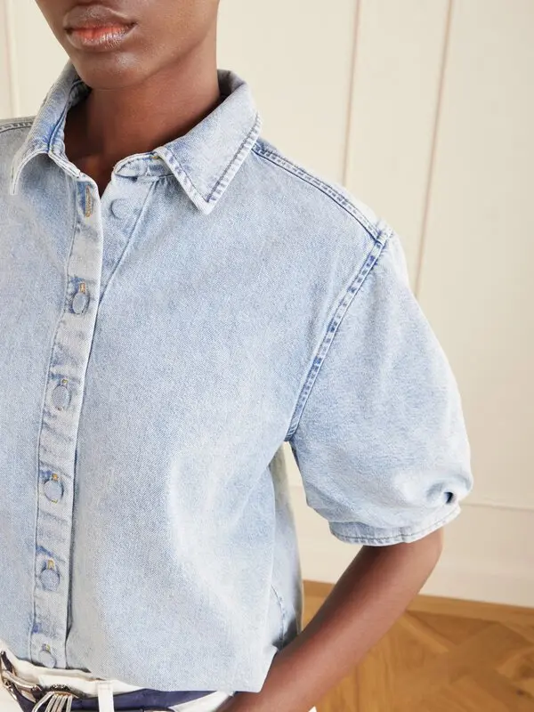 FRAME Recycled Denim Billow Sleeve Shirt