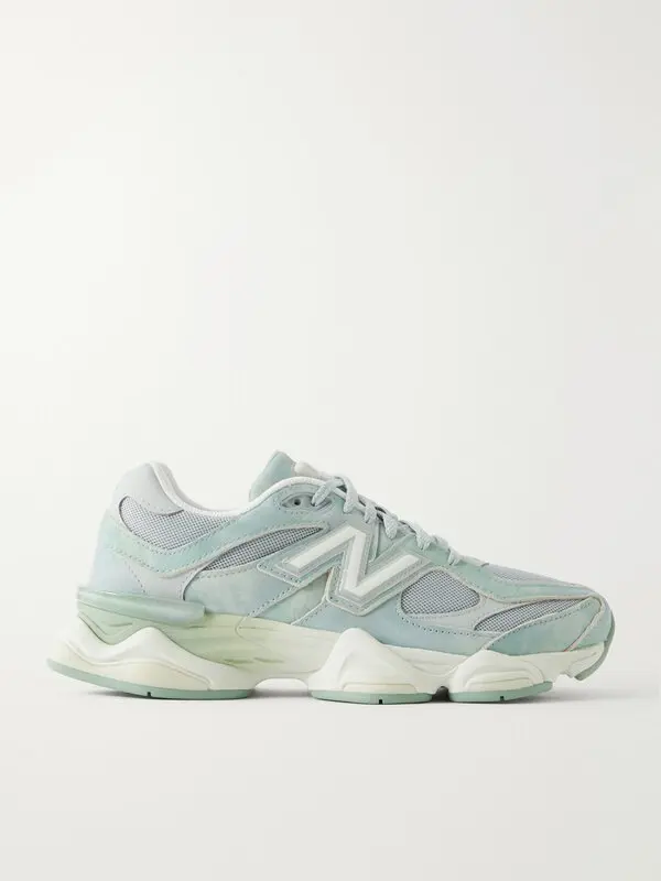 NEW BALANCE 9060 Suede-trimmed Sneakers - Green