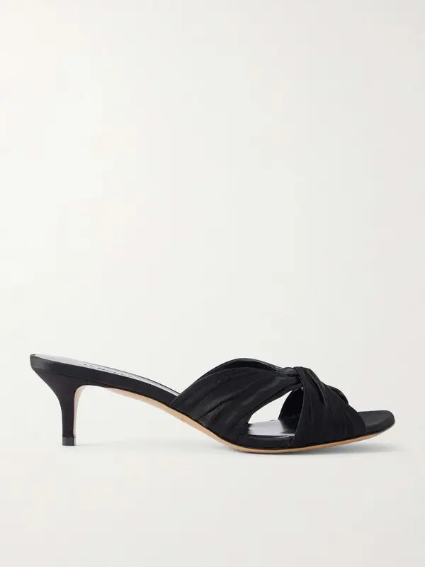 Le Monde Beryl Antonia Satin Mules - Black