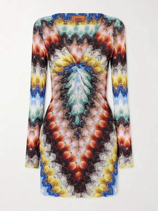 Missoni Metallic Crochet-knit Mini Dress - Black