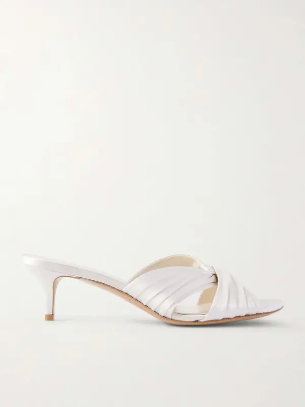 Le Monde Beryl Antonia Satin Mules - Neutrals