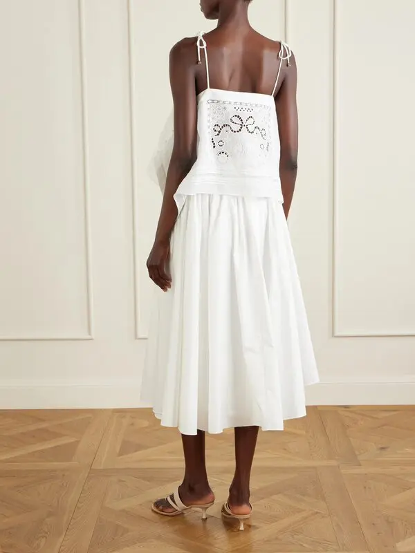 SELF-PORTRAIT Embroidered Ramie Top