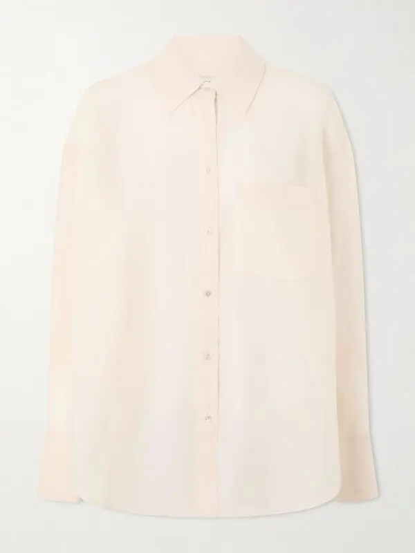 TWP Big Joe Cotton And Silk-blend Voile Shirt - Pink