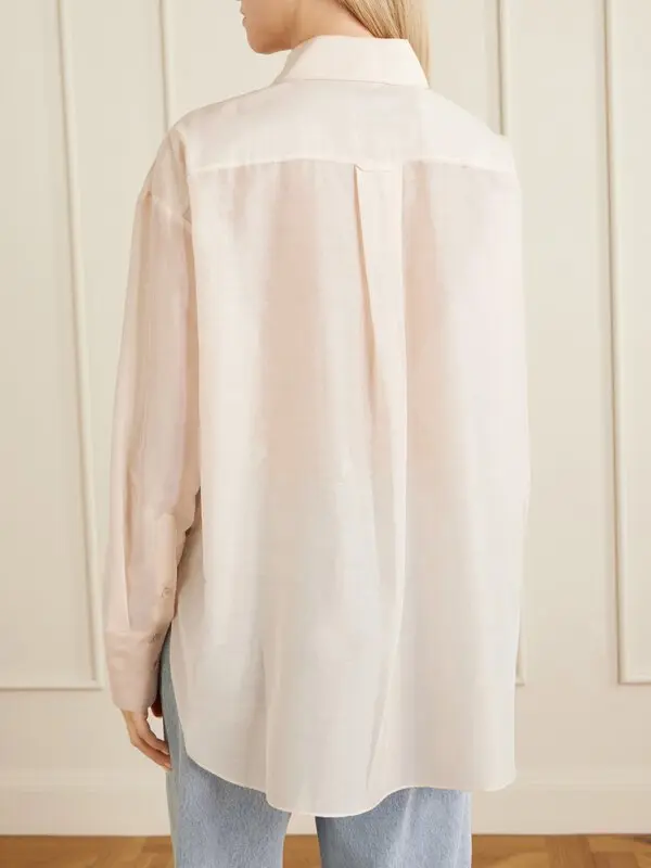 TWP Big Joe Cotton And Silk-blend Voile Shirt - Pink