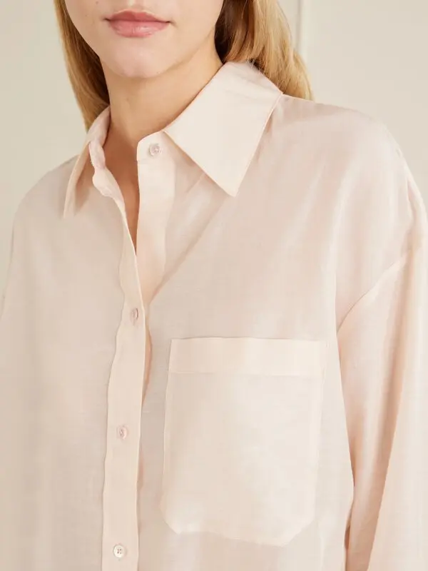 TWP Big Joe Cotton And Silk-blend Voile Shirt - Pink