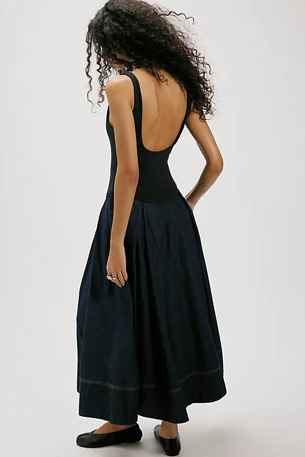 Free People Elio Denim Midi Dress