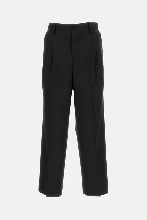 KAPTAIN SUNSHINE Wool Poplin Trousers - Black