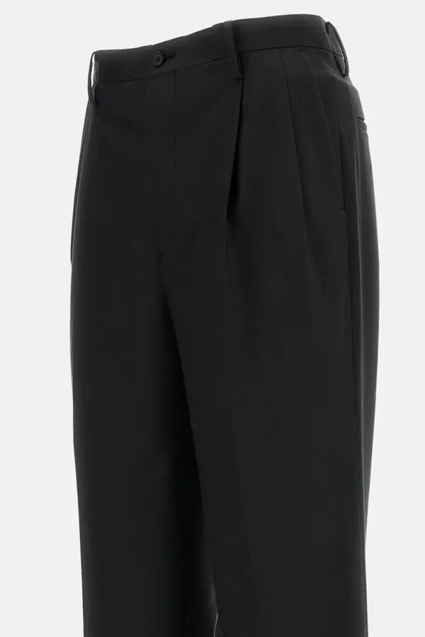 KAPTAIN SUNSHINE Wool Poplin Trousers - Black