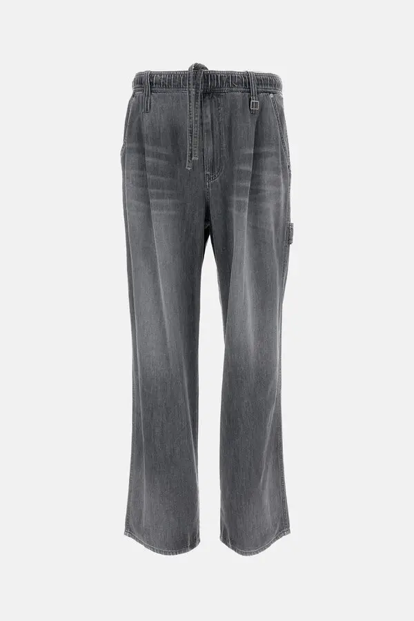 WOOYOUNGMI Denim Trousers With Drawstring - Grigio