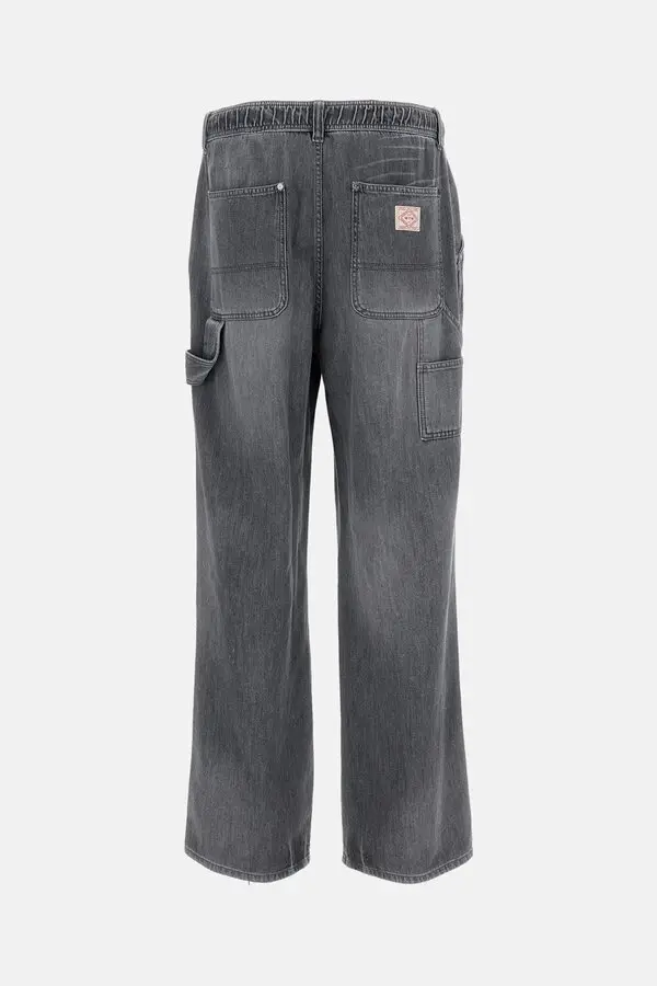 WOOYOUNGMI Denim Trousers With Drawstring - Grigio