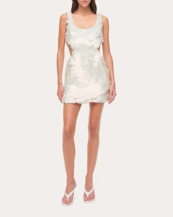 Simkhai Emilie Sequin Cutout Mini Dress - White