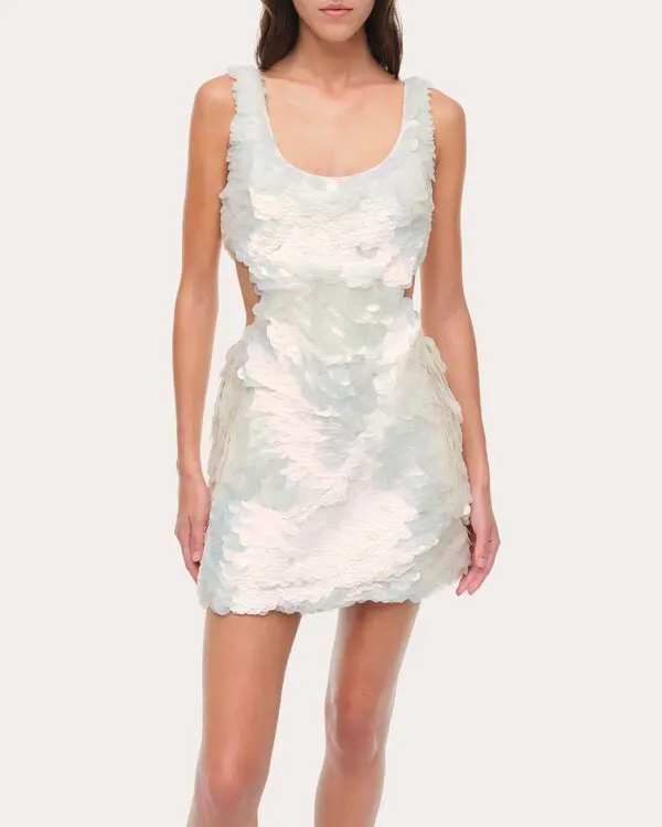 Simkhai Emilie Sequin Cutout Mini Dress - White