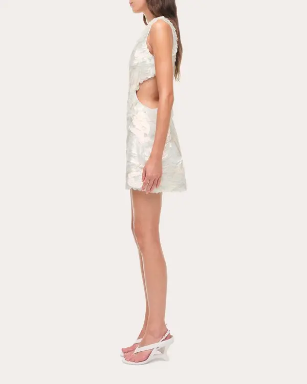 Simkhai Emilie Sequin Cutout Mini Dress - White
