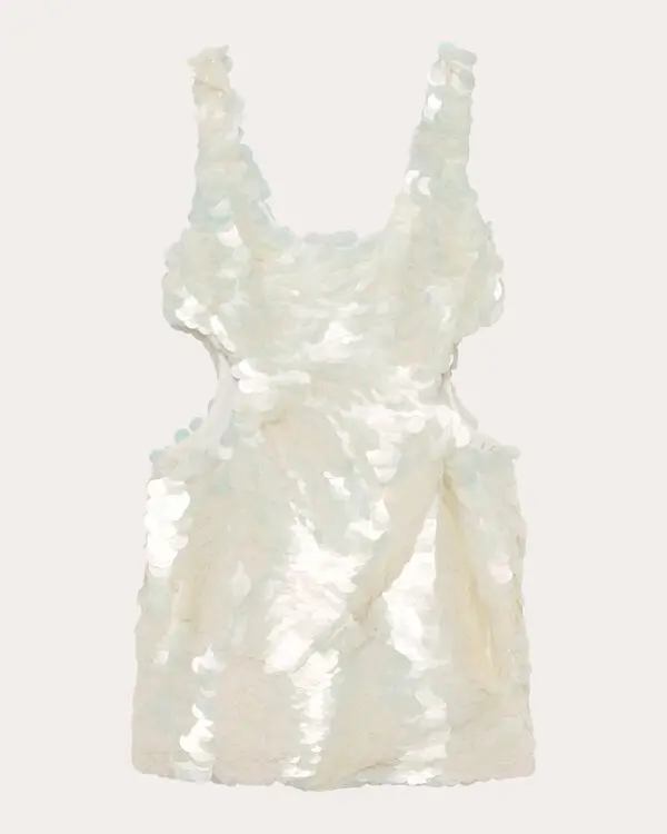 Simkhai Emilie Sequin Cutout Mini Dress - White
